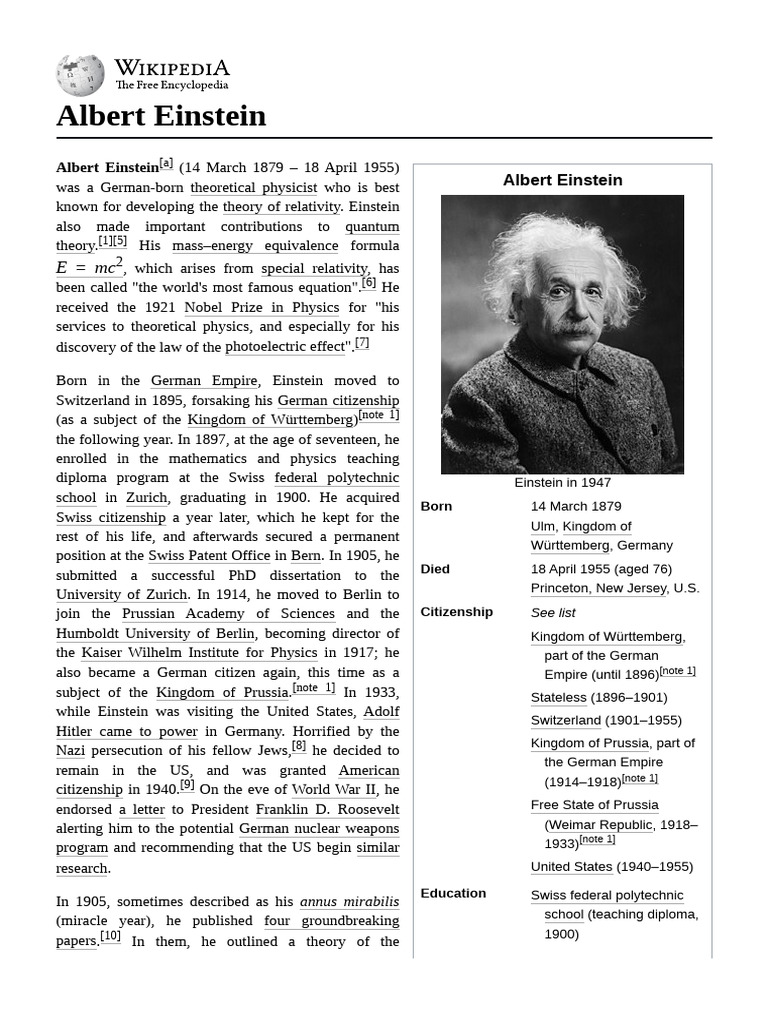 Albert Einstein | PDF | Albert Einstein | Gravity
