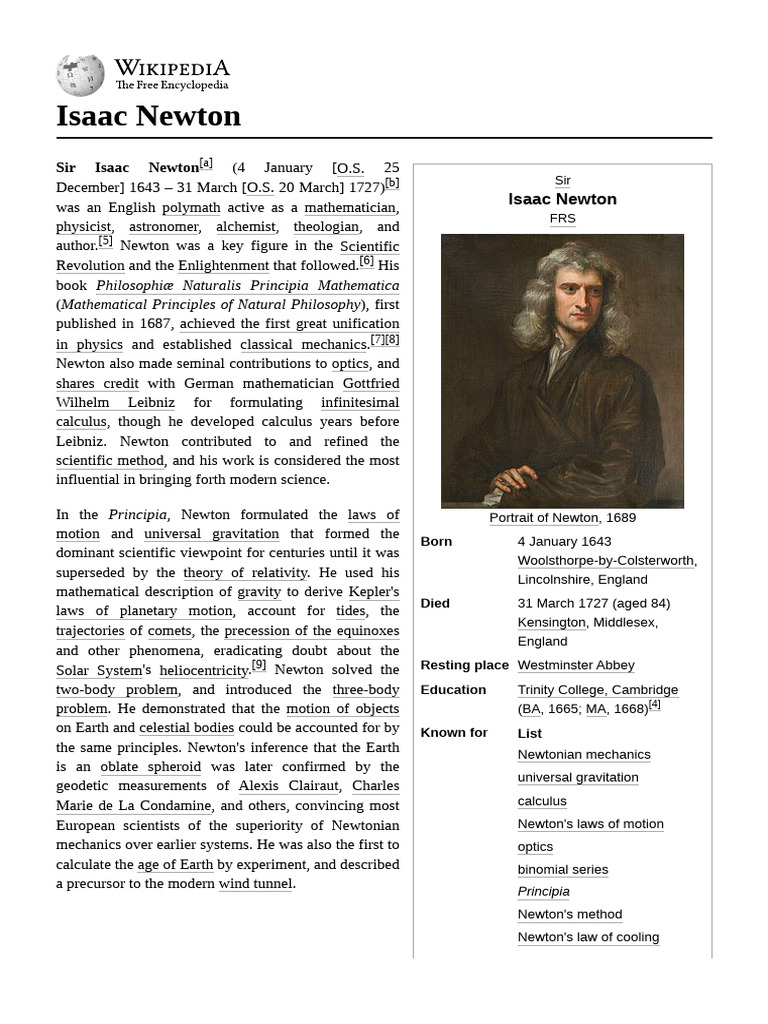 Isaac Newton | PDF | Isaac Newton | Calculus