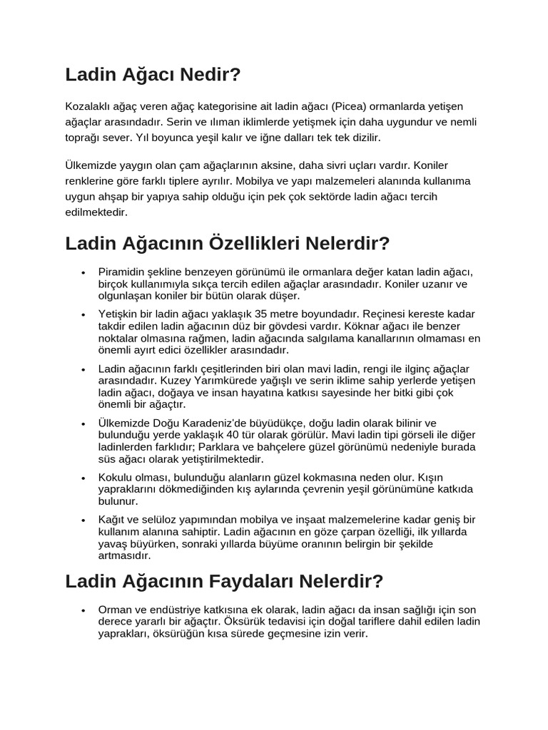 Ladin Ağacı Nedir | PDF