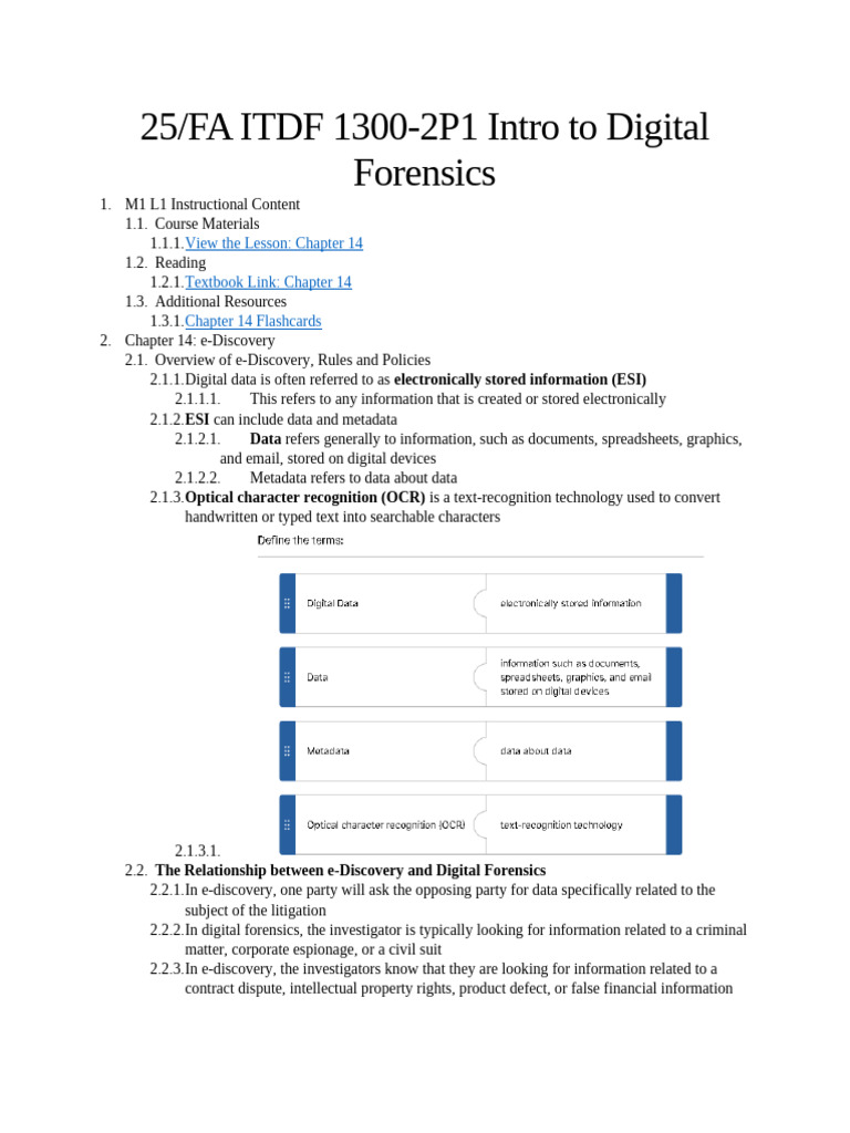 25FA ITDF 1300-2P1 Intro To Digital Forensics | PDF | Expert Witness ...