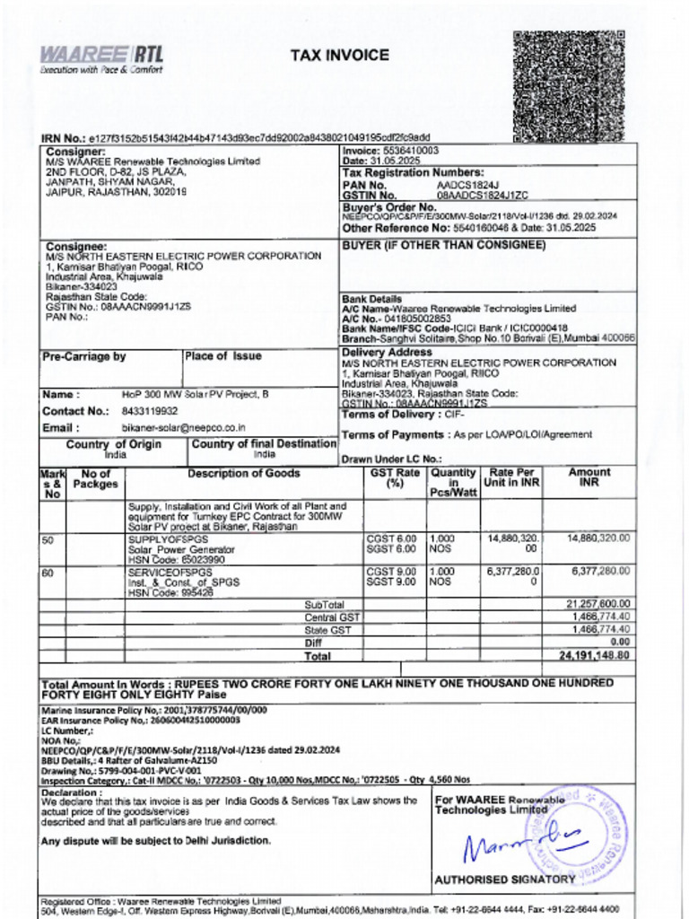 Invoice Annexure-5536410003 | PDF