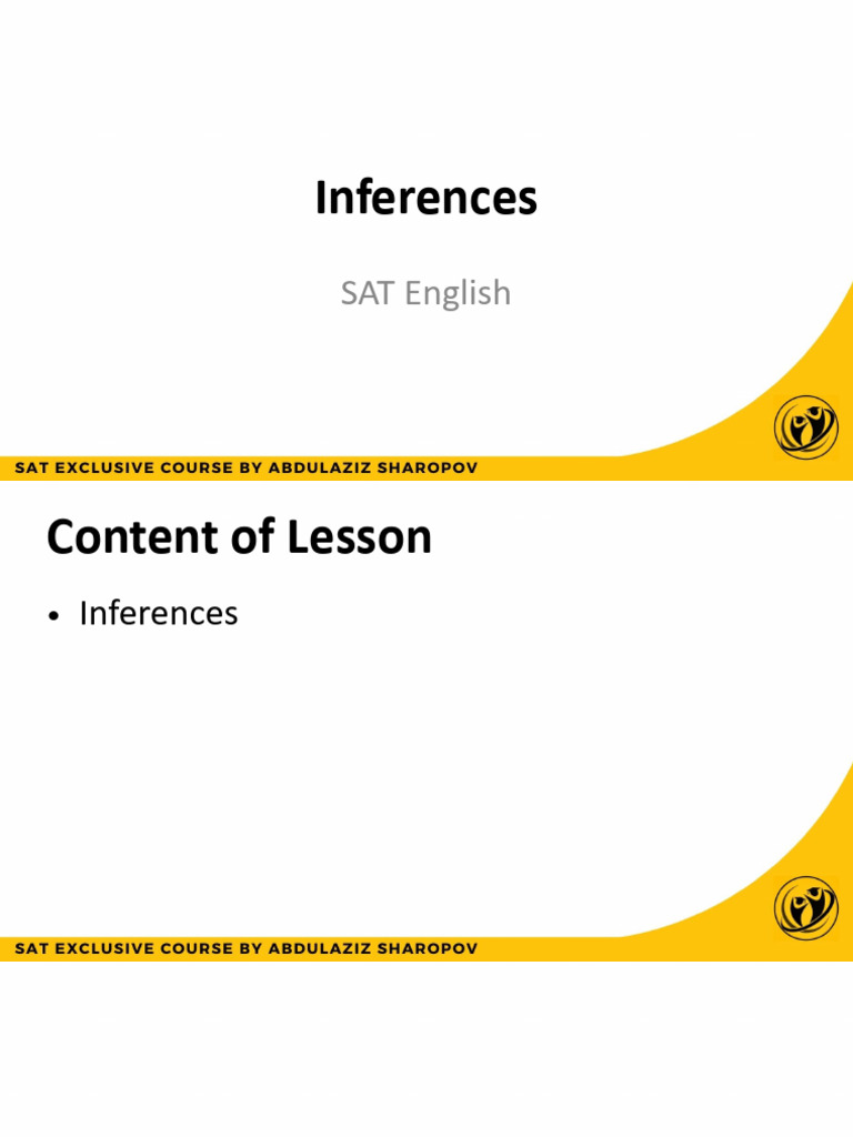 SAT English - Inferences | PDF