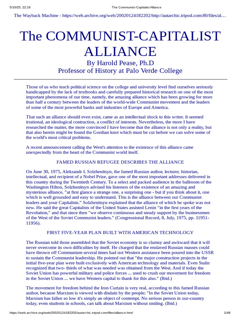 The Communist-Capitalist Alliance | PDF | Communism | Soviet Union