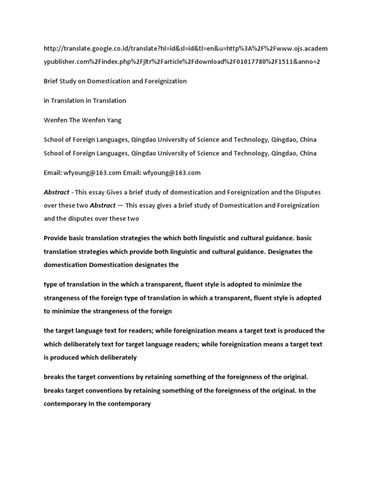 Domestication and Foreignization | PDF | Translations | Semiotics