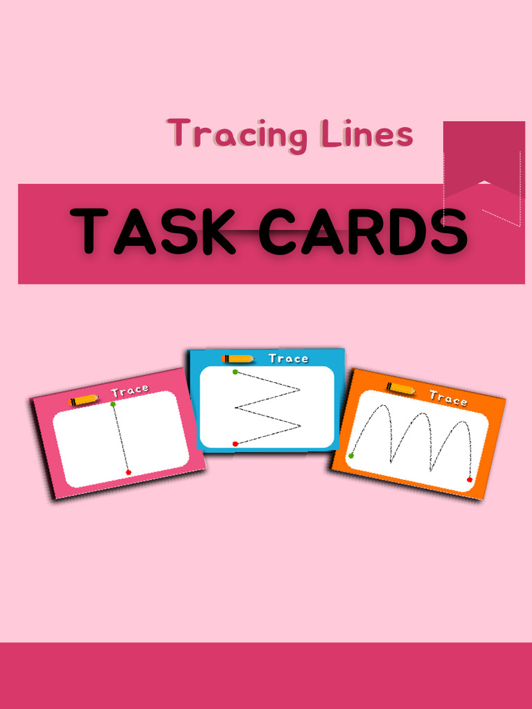 Pre-Writing Line Tracing Worksheet Task Cards For Preschool ...