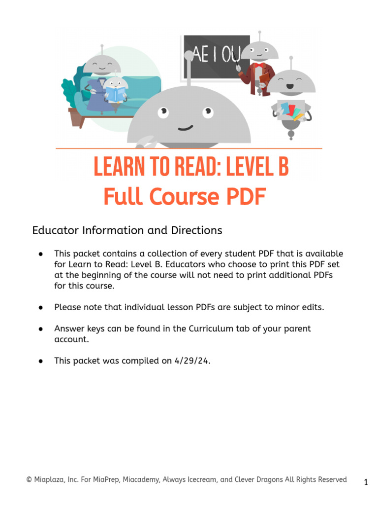 LRD+Learn+to+Read+Level+B+Full+Course+PDF | PDF | Syllable | Phoneme