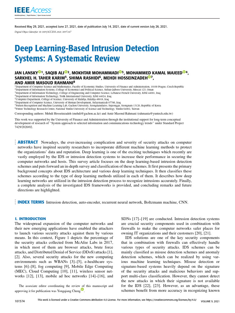 Deep Learning for Intrusion Detection | PDF | Deep Learning | Support ...