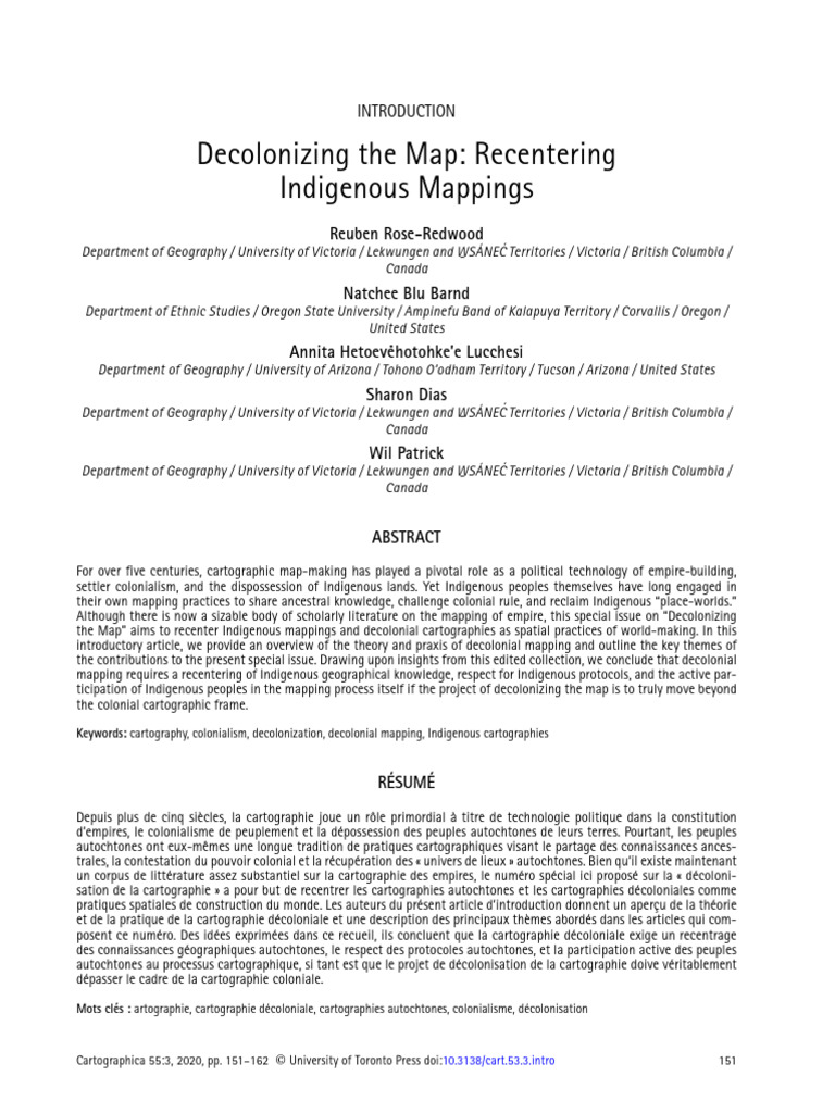 Decolonizing Indigenous Mapping Practices | PDF | Cartography ...