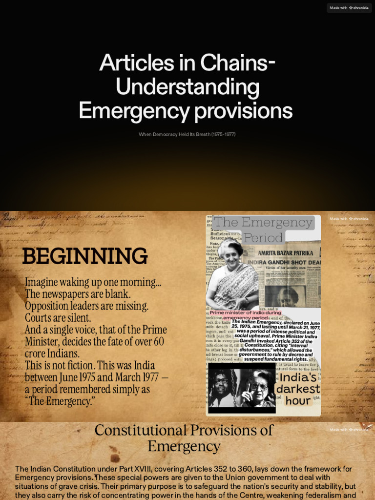 Articles in Chains Understanding Emergency Provisions | PDF | State Of ...