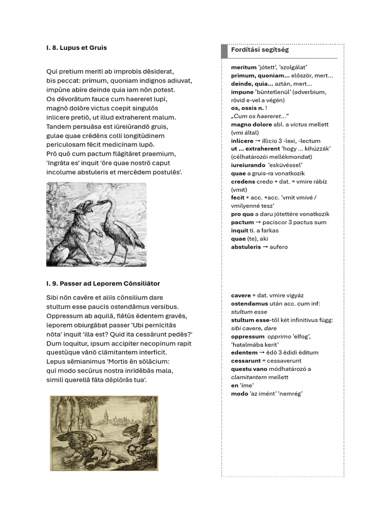 Lupus Et Gruis - Passer Ad Leporem | PDF