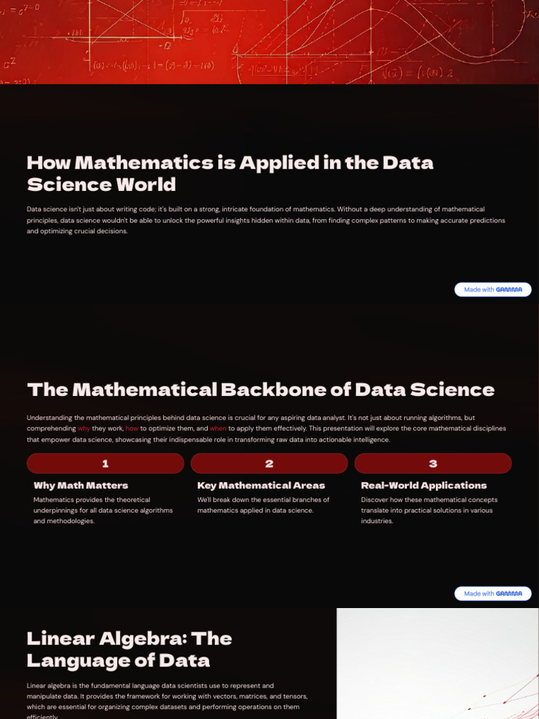 How Mathematics Is Applied in The Data Science World | PDF ...