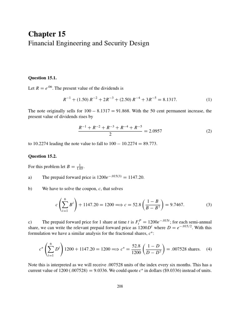 Financial Engineering and Security Design | PDF | Call Option | Option ...