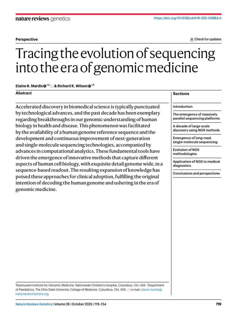 Tracing the Evolution of Sequencing Into the Era of Genomic Medicine ...