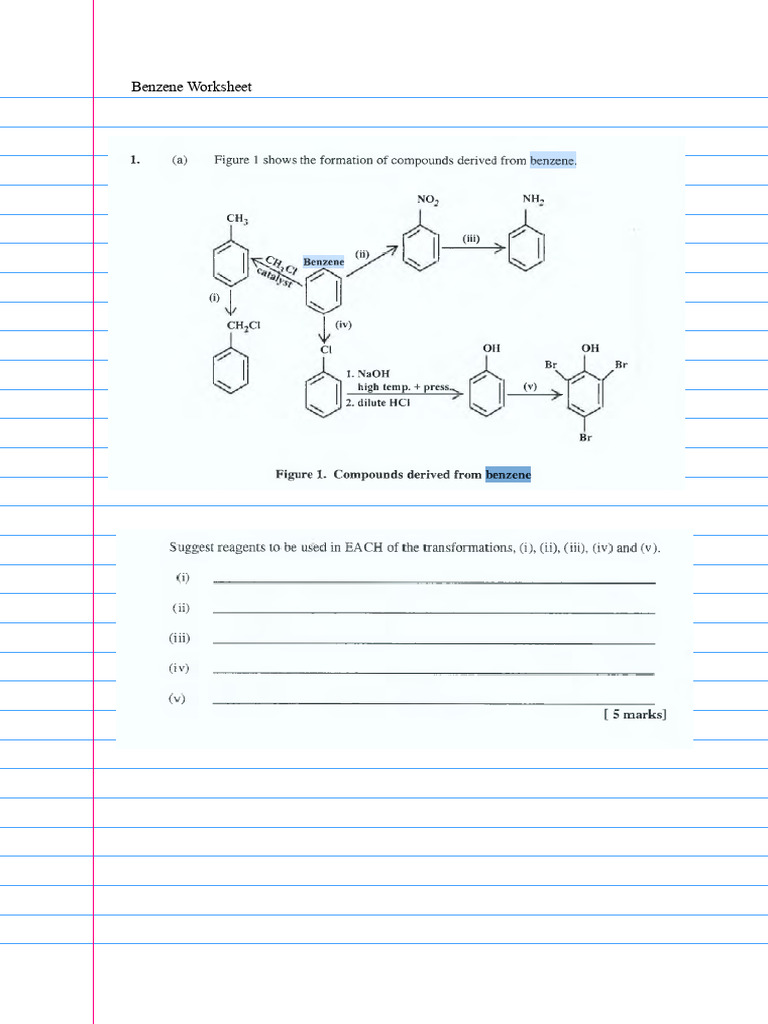 Benzene Worksheet | PDF