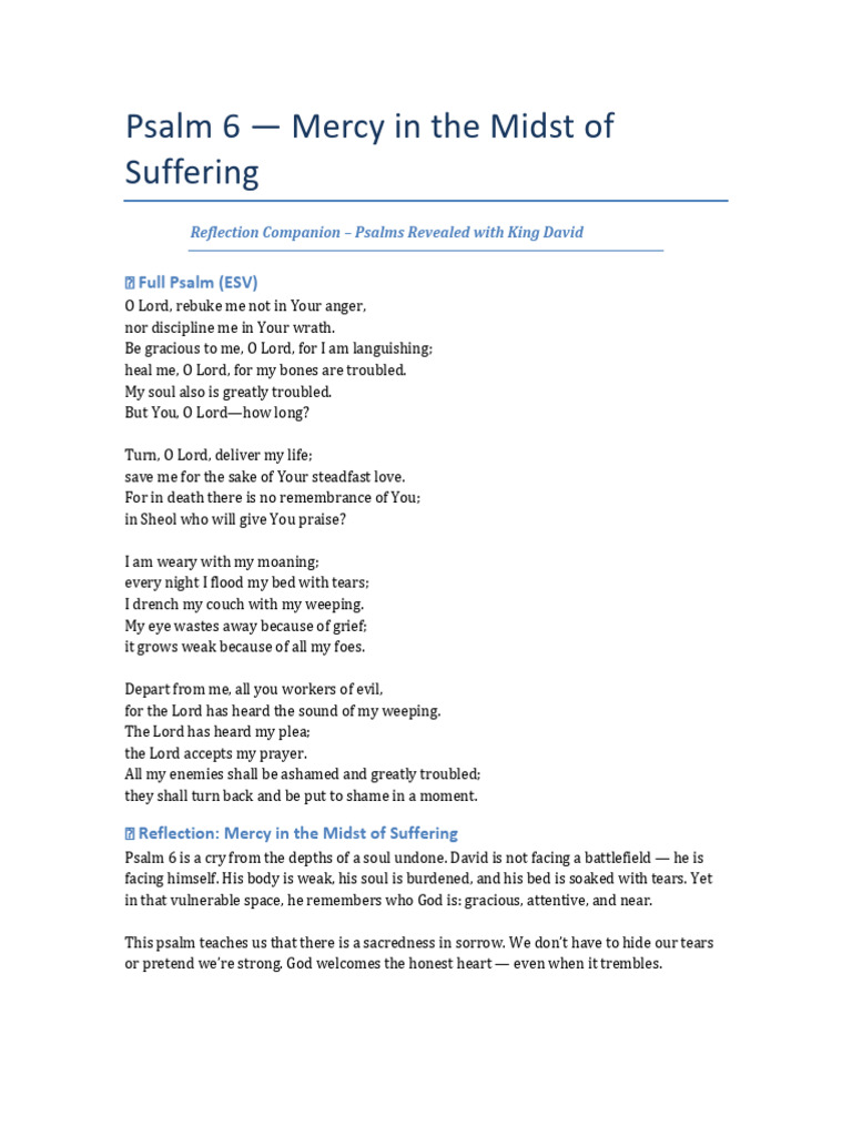 Psalm 6 Reflection Companion | PDF