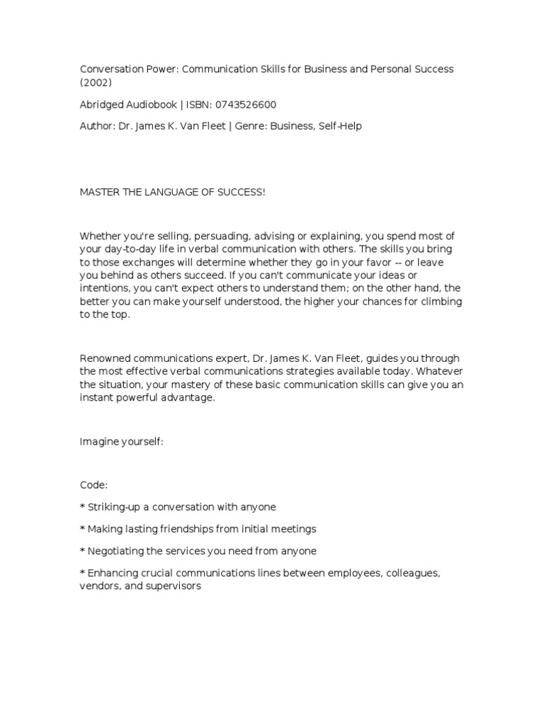 Conversation Power | PDF | Conversation | Communication