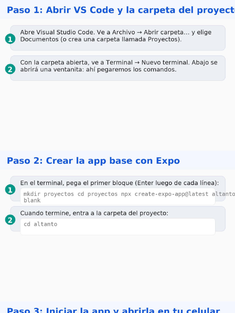 Guia Visual Vs Code Expo | PDF