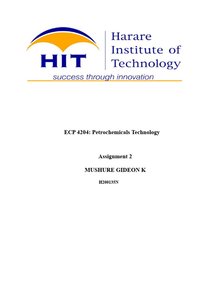 Ecp 4204 Assignment 2 h200135n | PDF | Catalysis | Oil Refinery