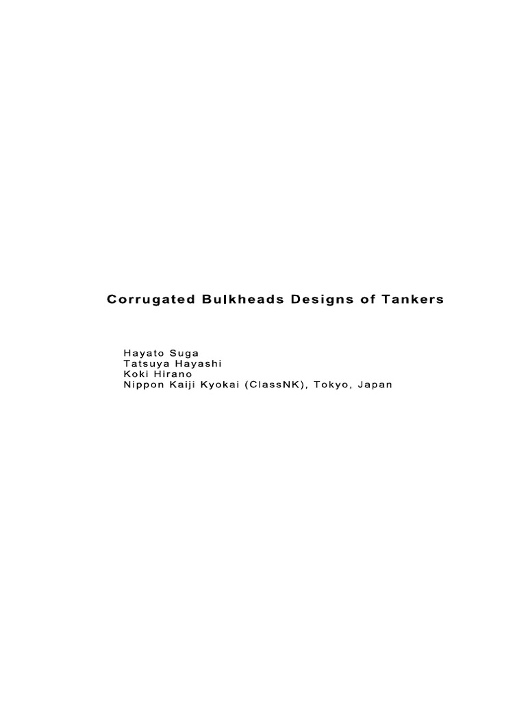Corrugated Bulkheads Designs of Tankers | PDF