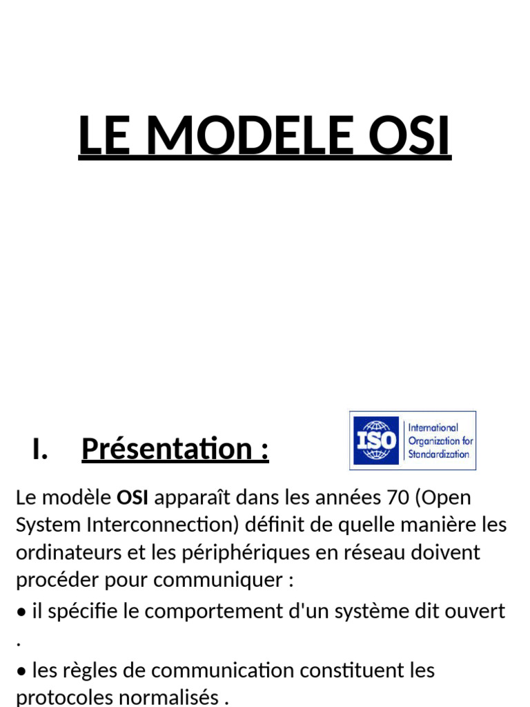 Comprendre le modèle OSI en 7 couches | PDF | Modèle OSI | Standards de ...