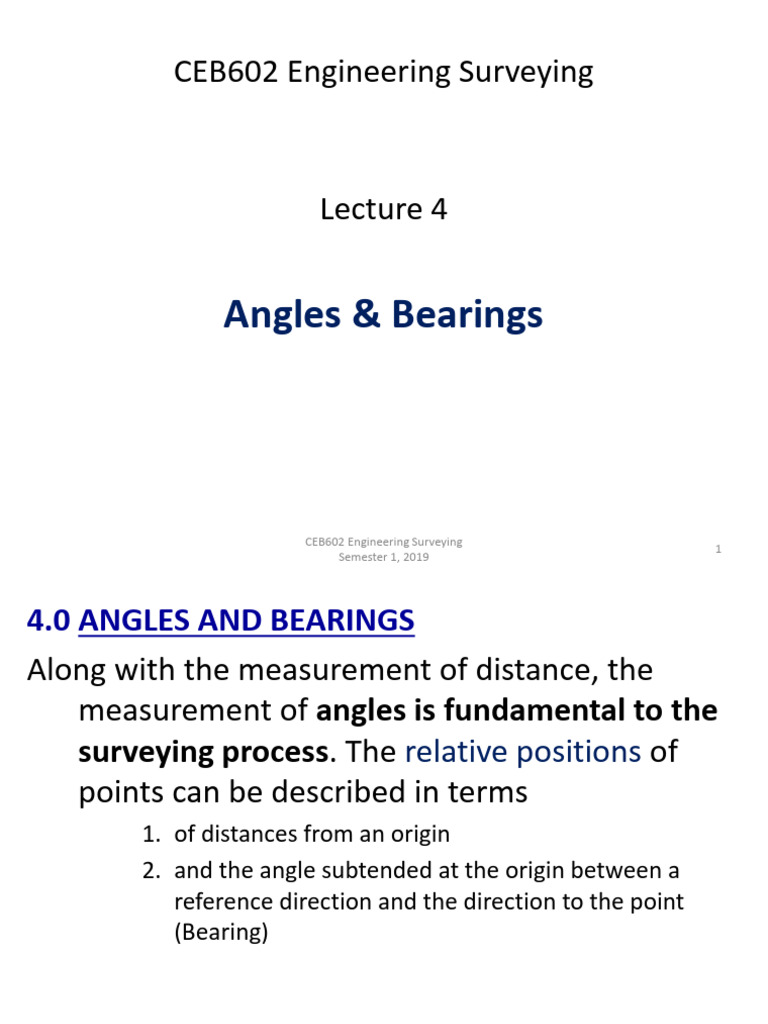 Week 4 - Angles and Bearings | PDF | Geophysics | Geography