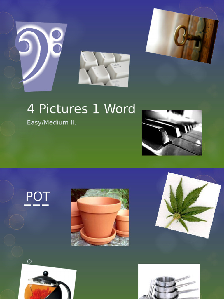 4 Pictures 1 Word Easy Medium II | PDF