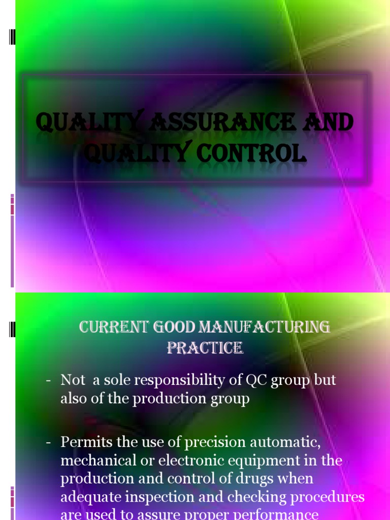 Quality Assurance and Quality Control-Final | PDF | Quality Assurance ...