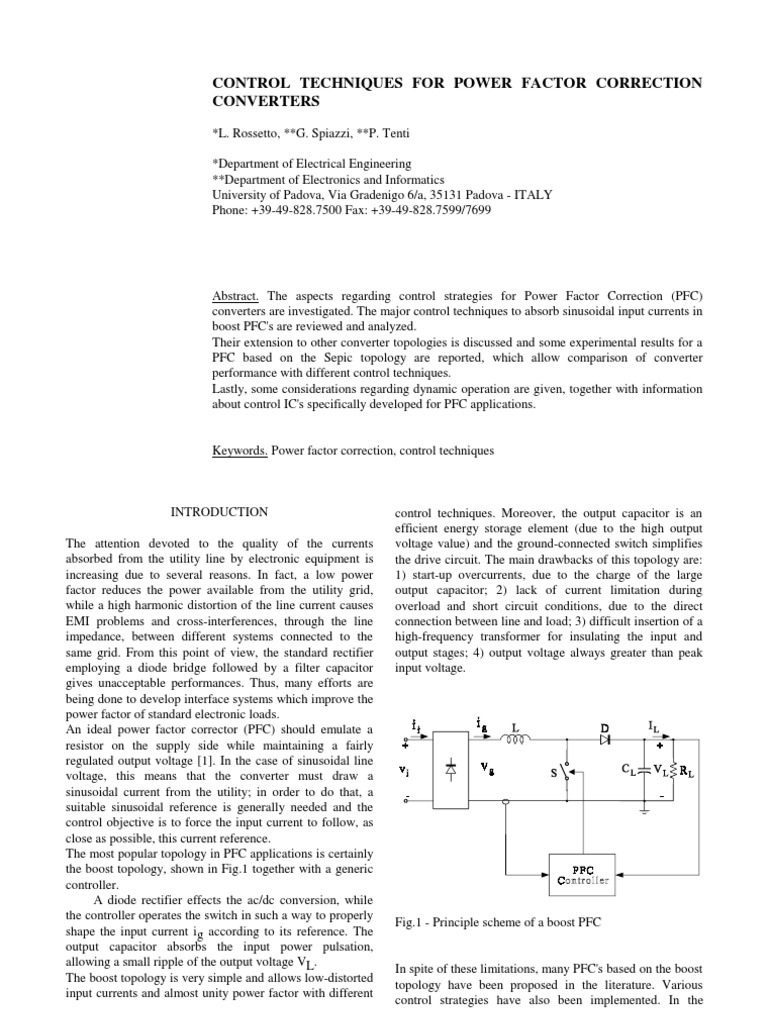 Control Techniques For Power Factor Correction | PDF | Amplifier ...