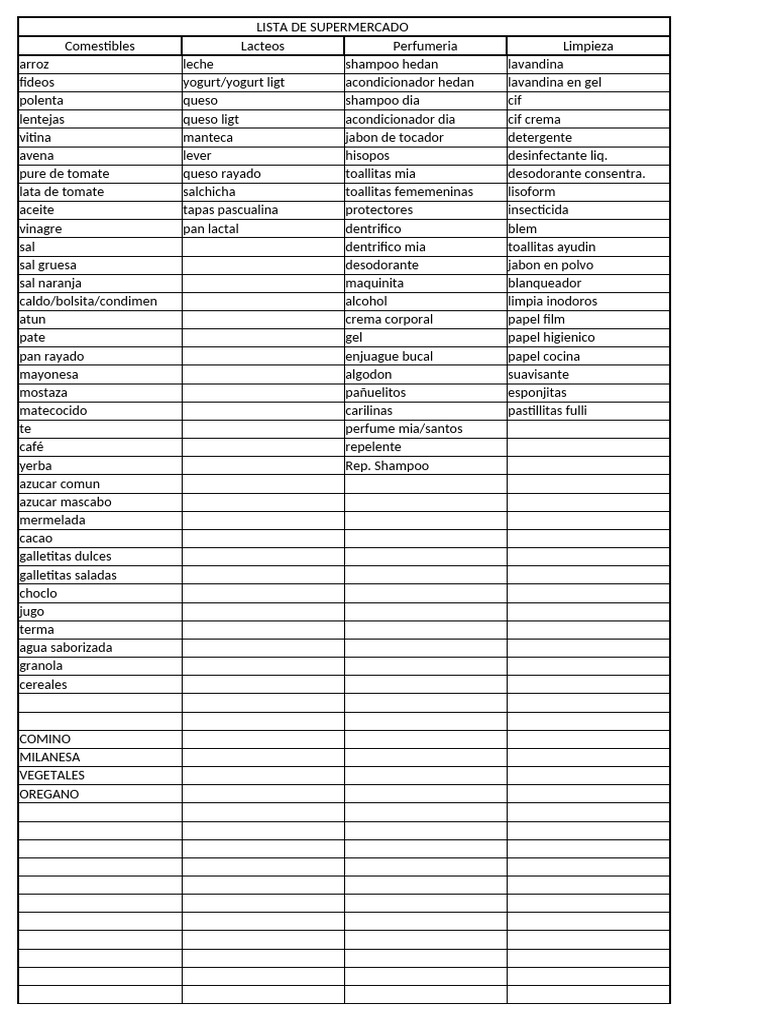 Lista Supermercado | PDF