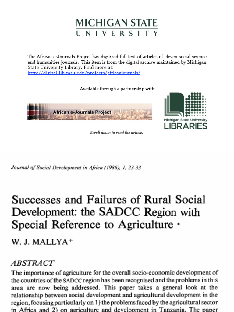 Successes & Failures of Rural Development Projects | PDF | Agriculture ...