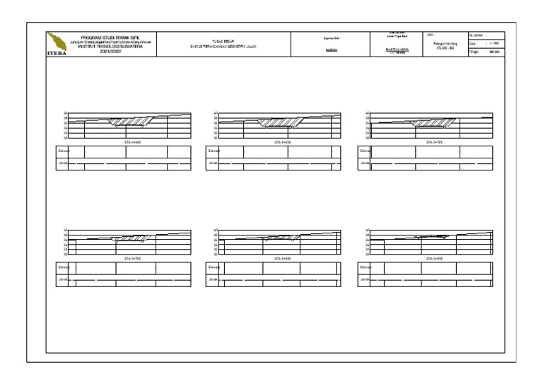 Potongan Melintang Jalan STA 600-850 | PDF