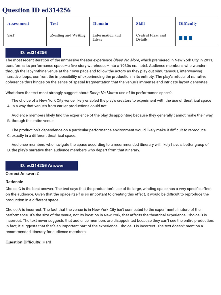 SAT Suite Question Bank With Answers - 1 Samuel | PDF | Coral | Sat