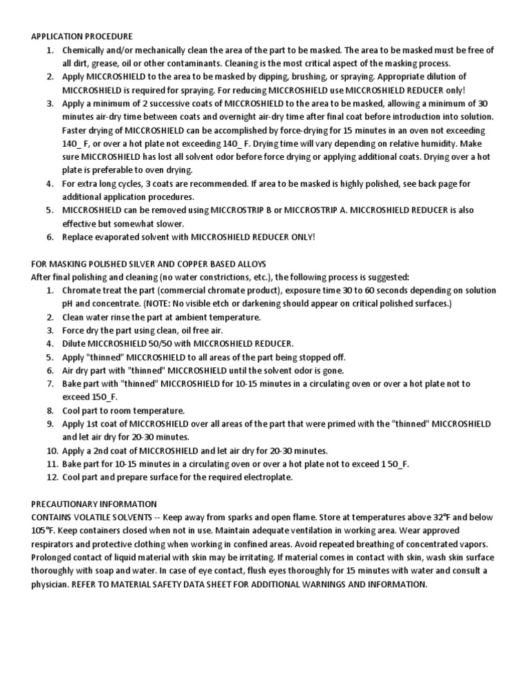 MICCROSHIELD Application Guidelines | PDF | Water | Industrial Processes