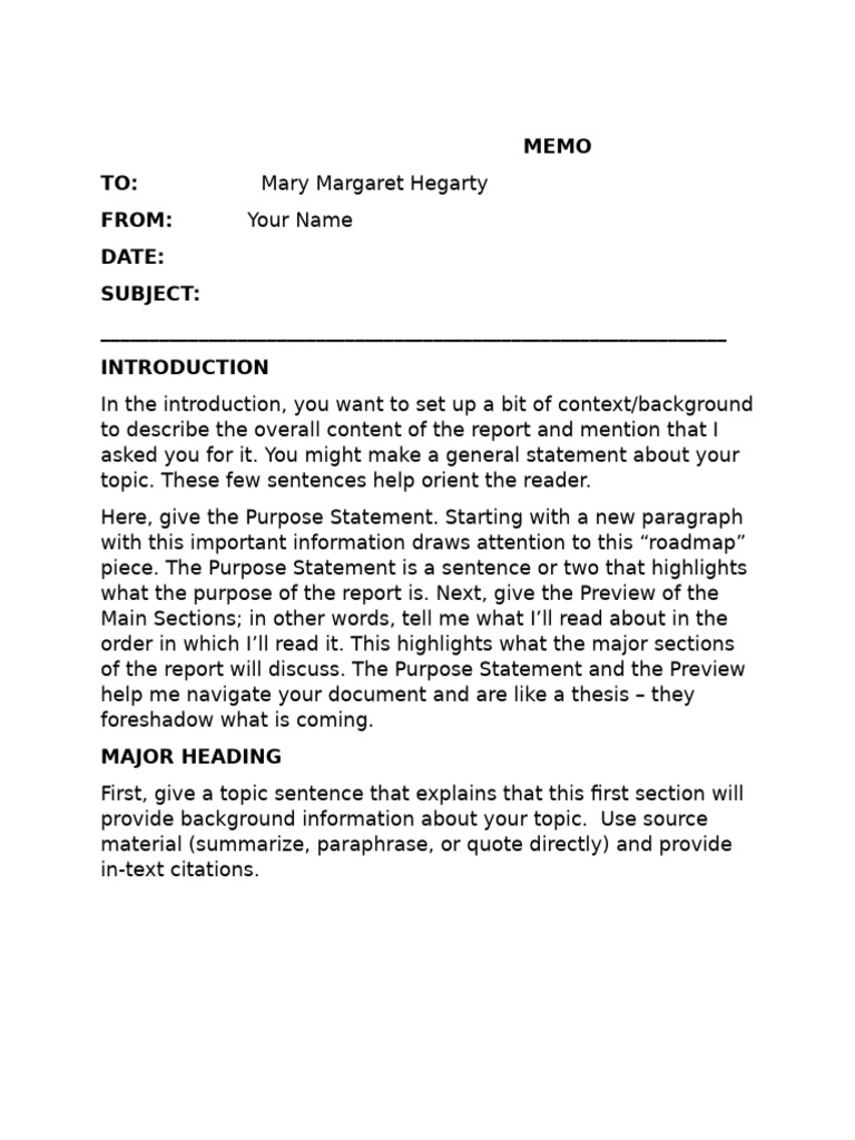 Memo Structure and Purpose Overview | PDF