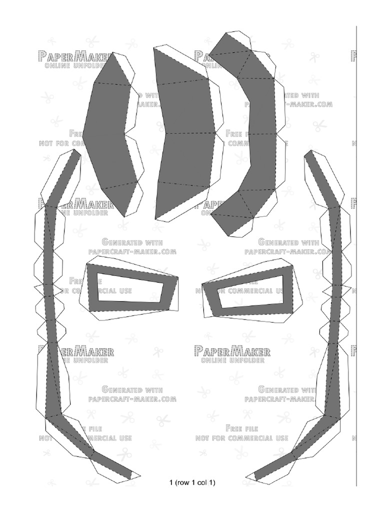 DR Doom Mask Full Size Papercraft-No Lines | PDF