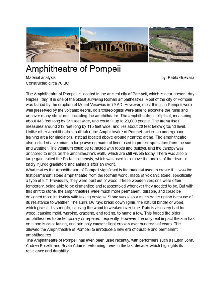 Pablo Guevara - Assignment Four - Amphitheatre of Pompeii | PDF | Pompeii