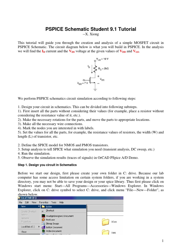 Nmos and Pmos Pspice | PDF