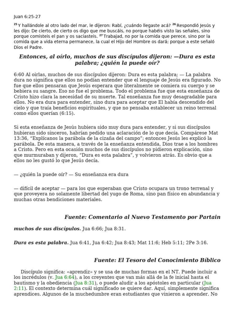 Dura es esta palabra: Análisis bíblico | PDF | Jesús | Juan el apóstol