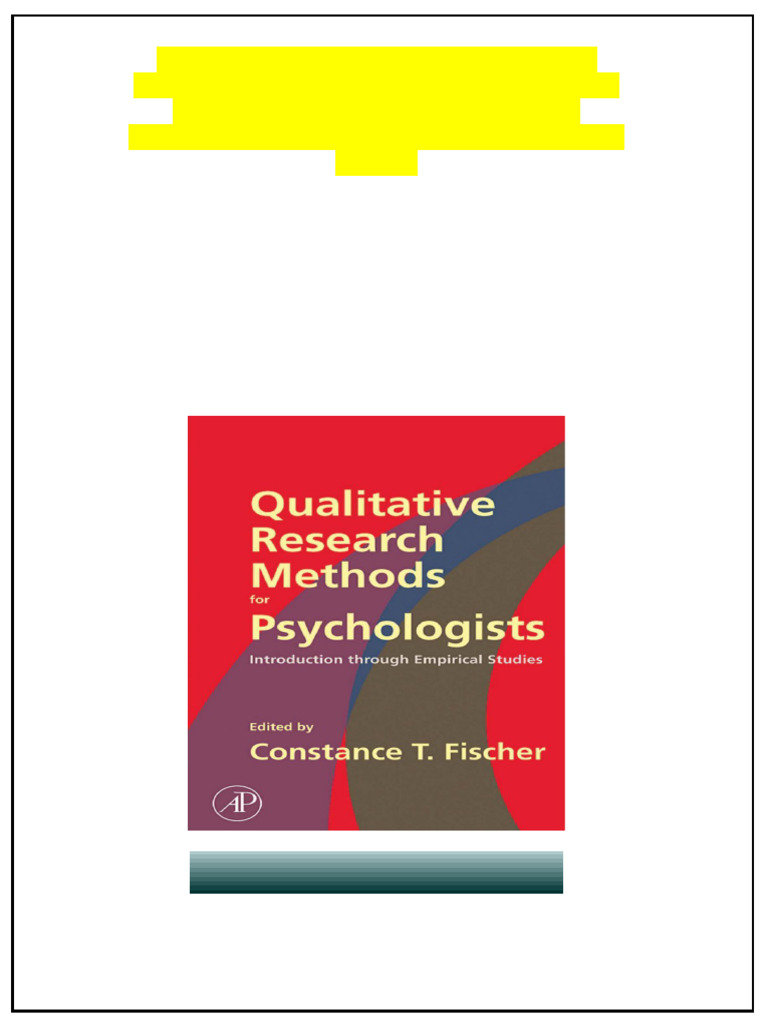 (Ebook PDF) Qualitative research methods in psychologists introdution to empirical studies 1st ...