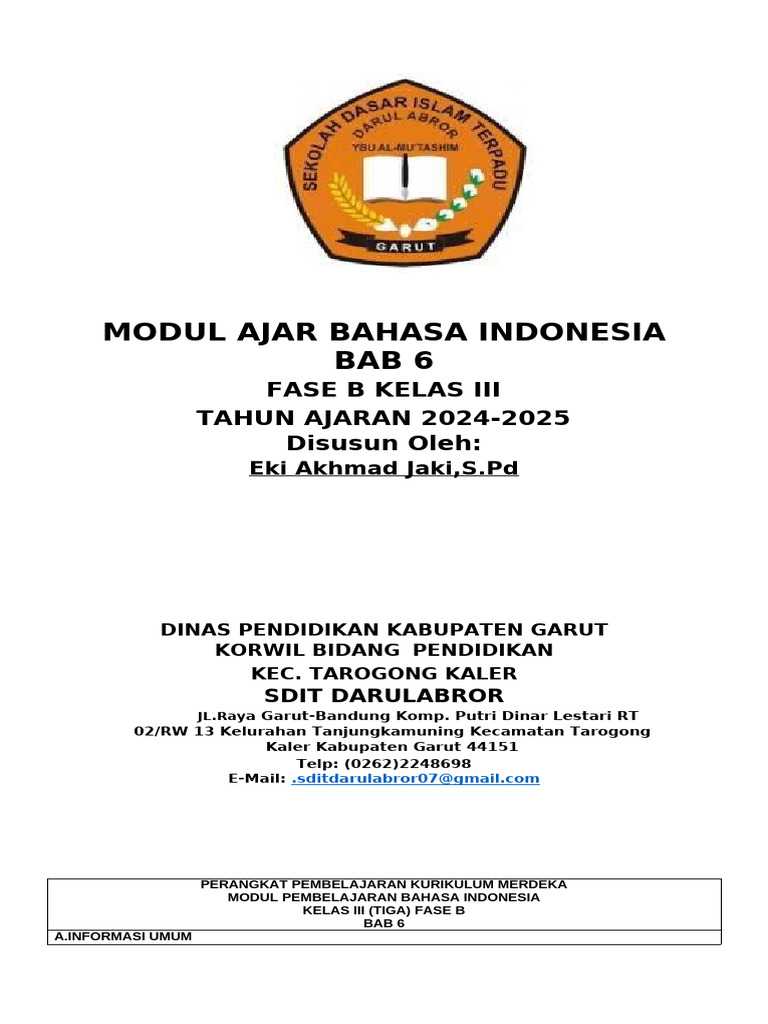 Modul Ajar Bab 6 | PDF