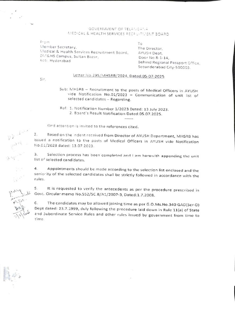 Selection List of AYUSH Medical Officers - Compressed | PDF