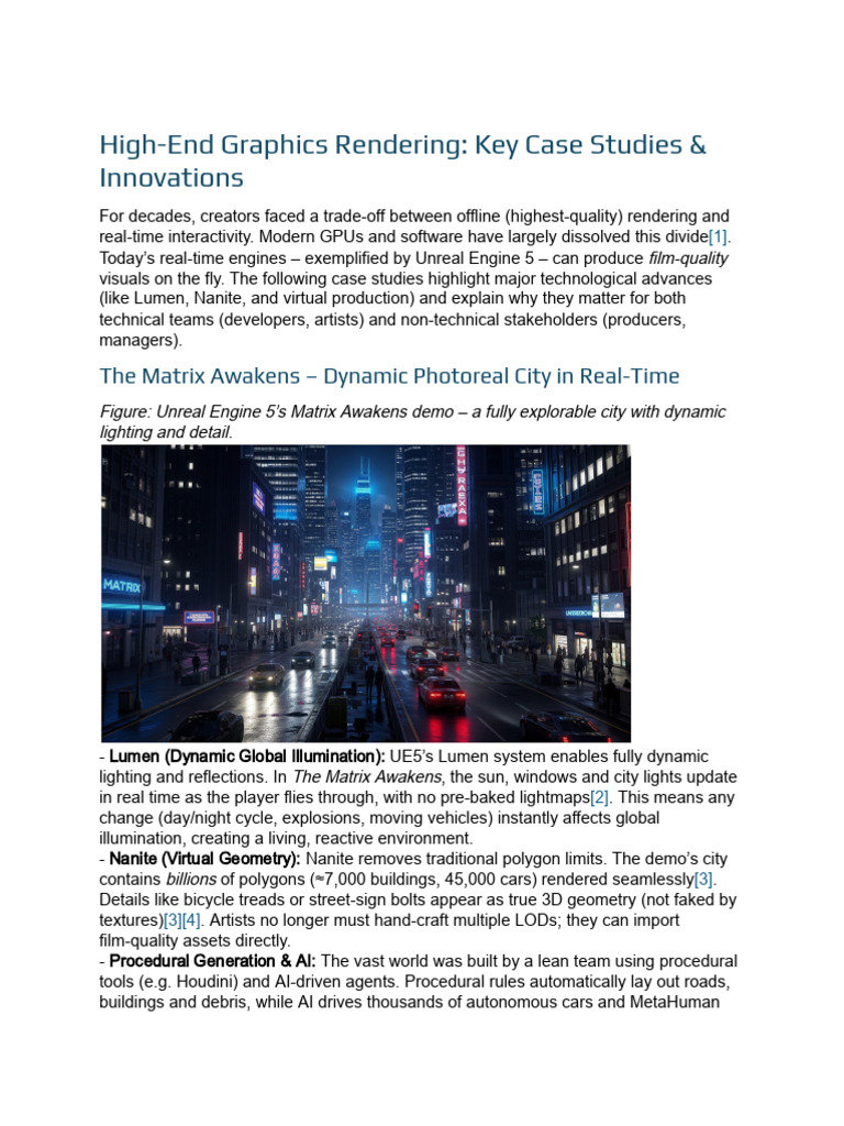 High-End Graphics Rendering - Key Case Studies | PDF