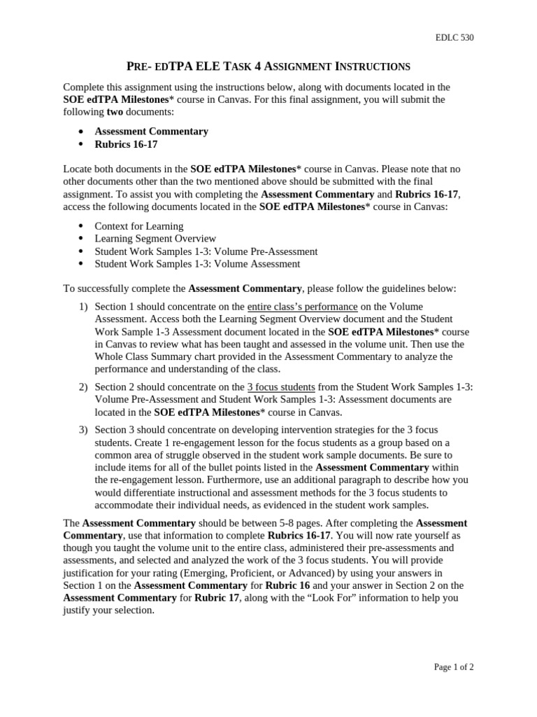 edTPA Task 4: Assessment Commentary Guide | PDF | Cognition | Learning