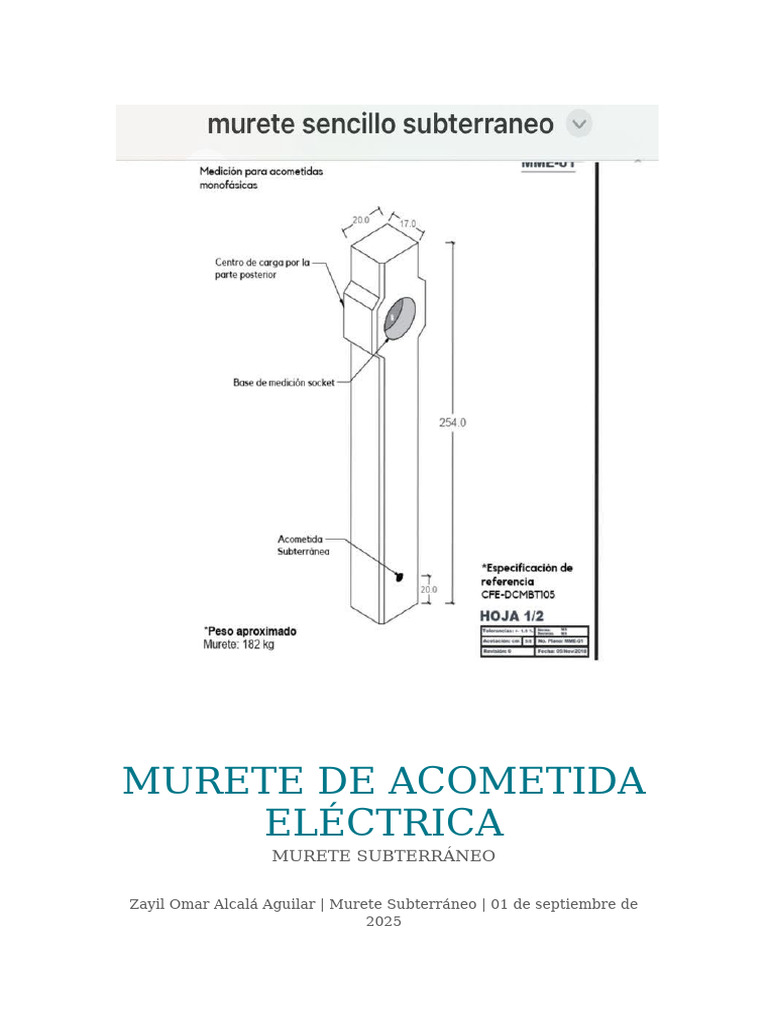 Murete de Acometida Eléctrica | PDF