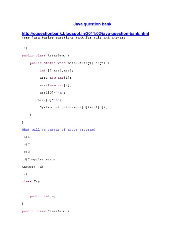 Java Question Bank Pdf C Programming Language C Sharp