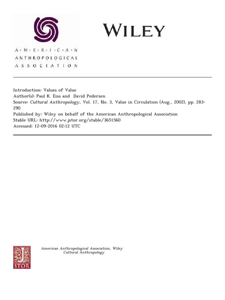 Eiss, Pedersen - 2002 - Introduction Values of Values | PDF | Value ...