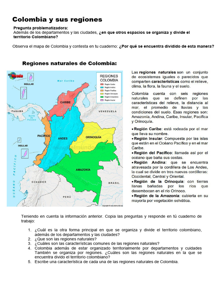 Regiones Naturales de Colombia: Características y Economía | PDF | Colombia