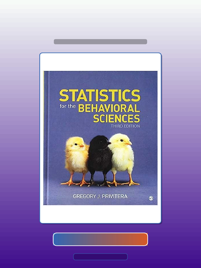 Statistics for the Behavioral Sciences Full Version | PDF | Statistics ...