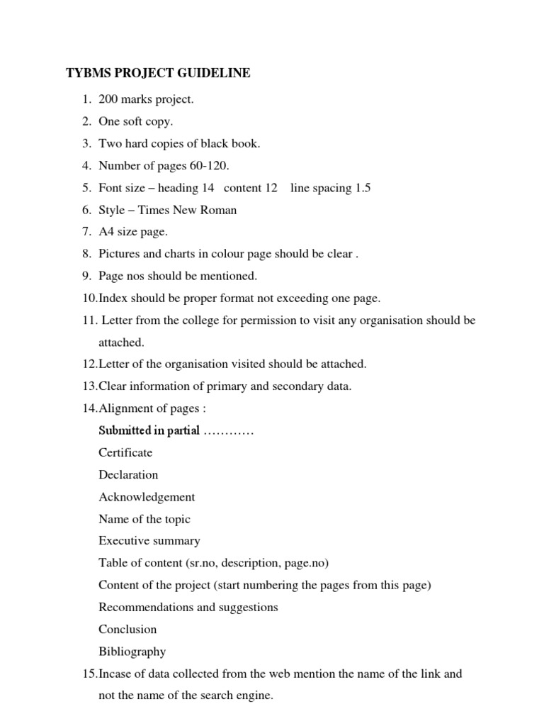 Tybms Project Guideline | PDF