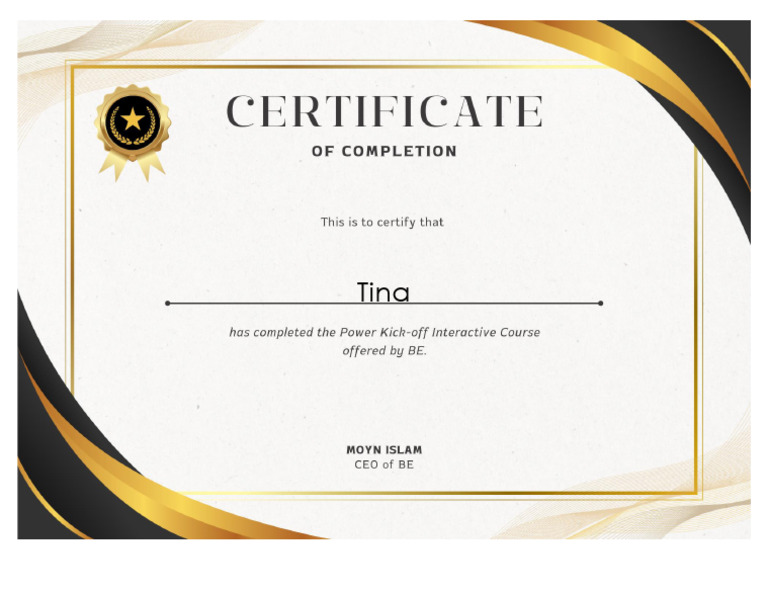 Certificate Tina | PDF